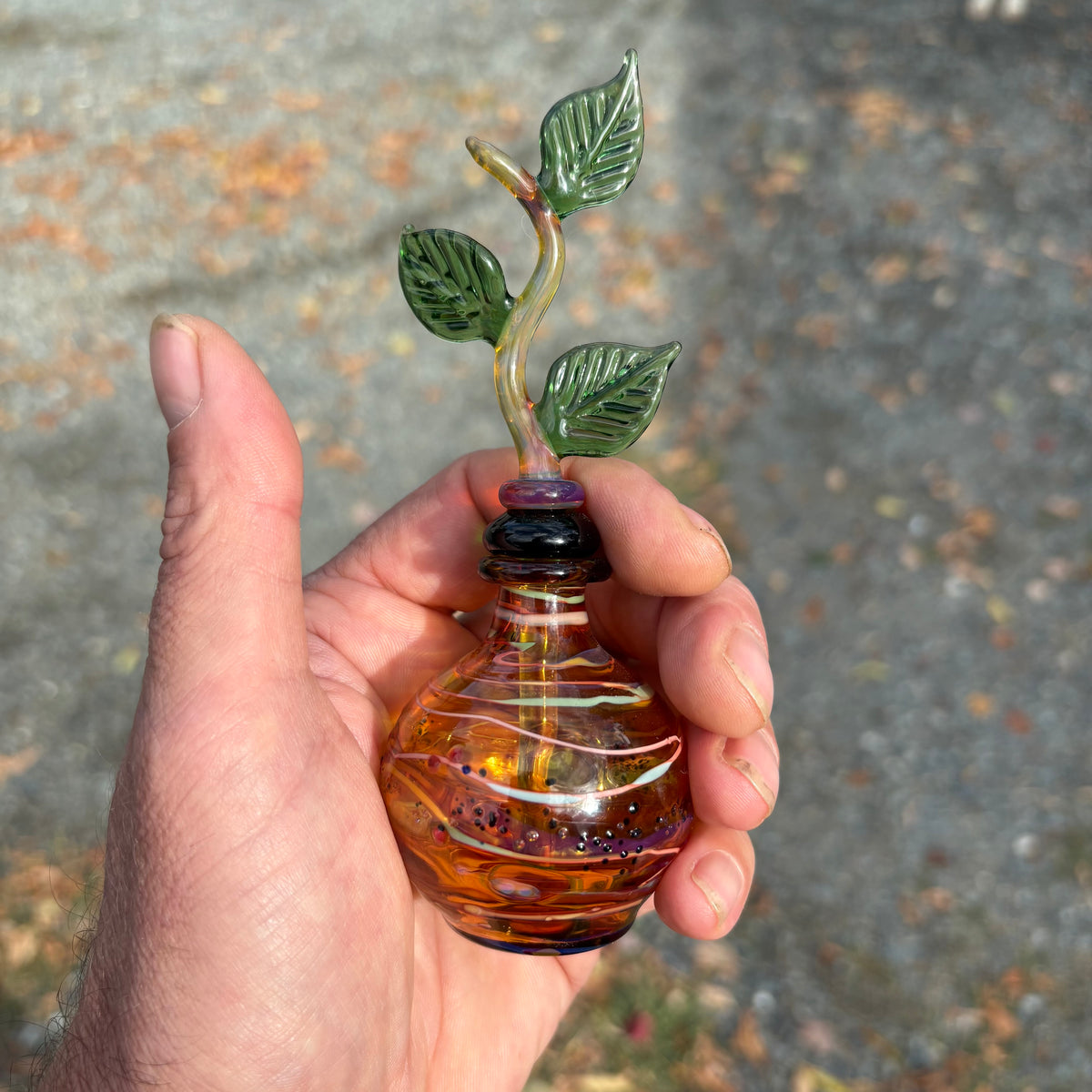 Small Yellow Stoppered Bottle 2502 – Joshua Rodine Glass