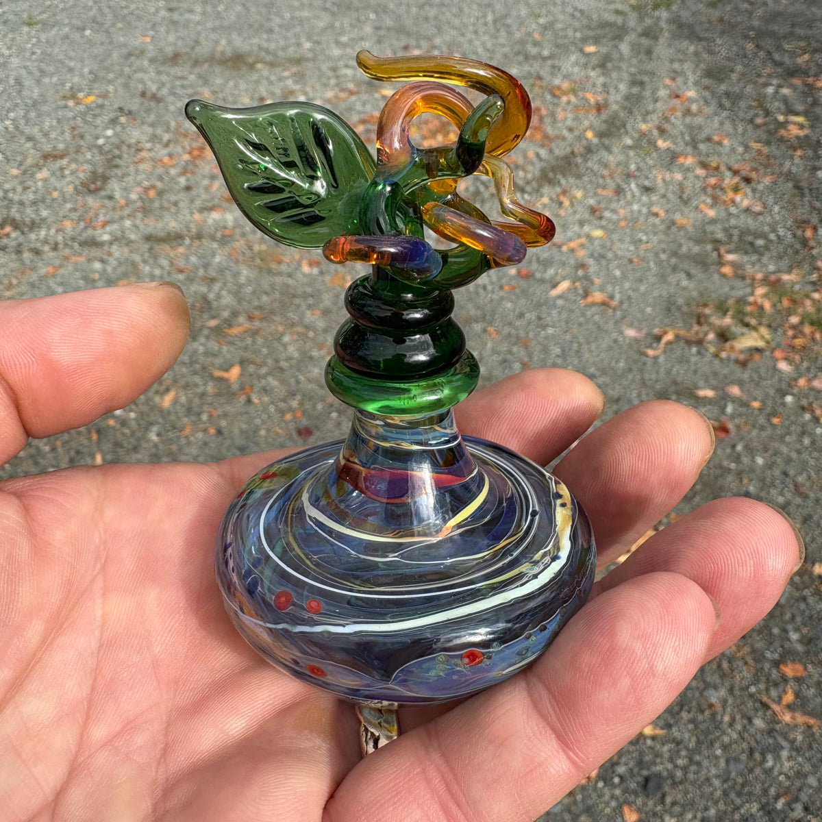 Small Cobalt Blue Stoppered Bottle 2503 – Joshua Rodine Glass