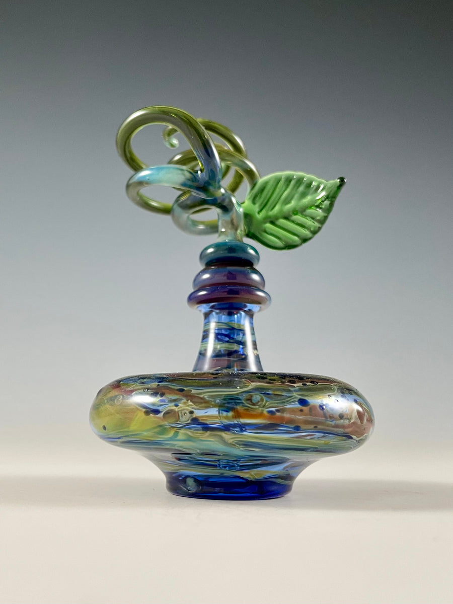 Small Light Cobalt Stoppered Bottle – Joshua Rodine Glass