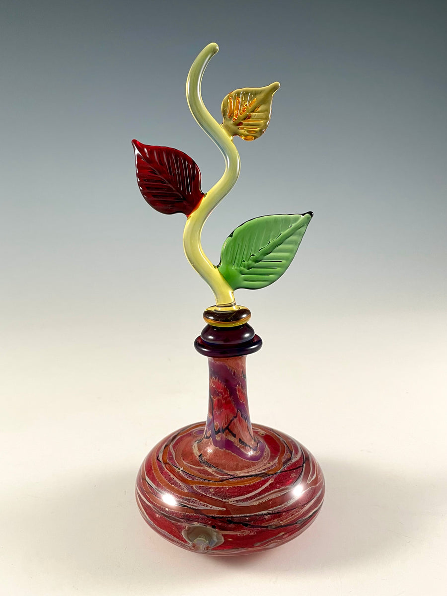 Ruby Red Stoppered Bottle – Joshua Rodine Glass