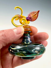 Small Lake Green Stoppered Bottle 2451 – Joshua Rodine Glass